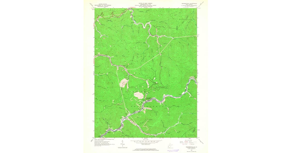 1963 Map of Amherstdale, WV — High-Res | Pastmaps