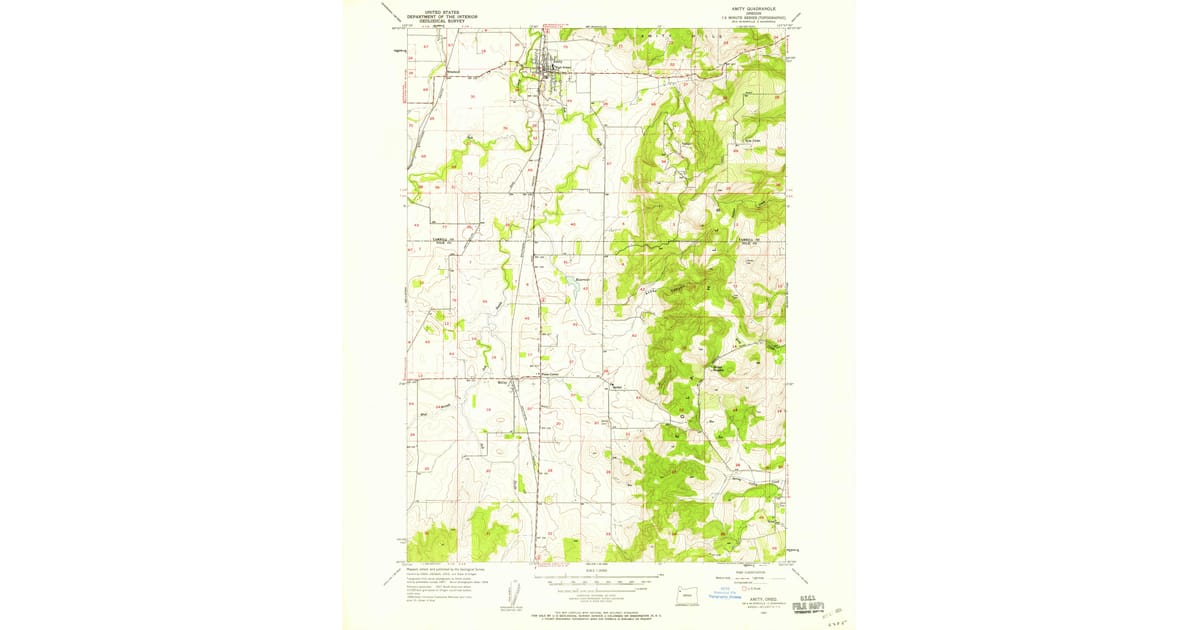 1957 Map of Amity, OR — High-Res | Pastmaps
