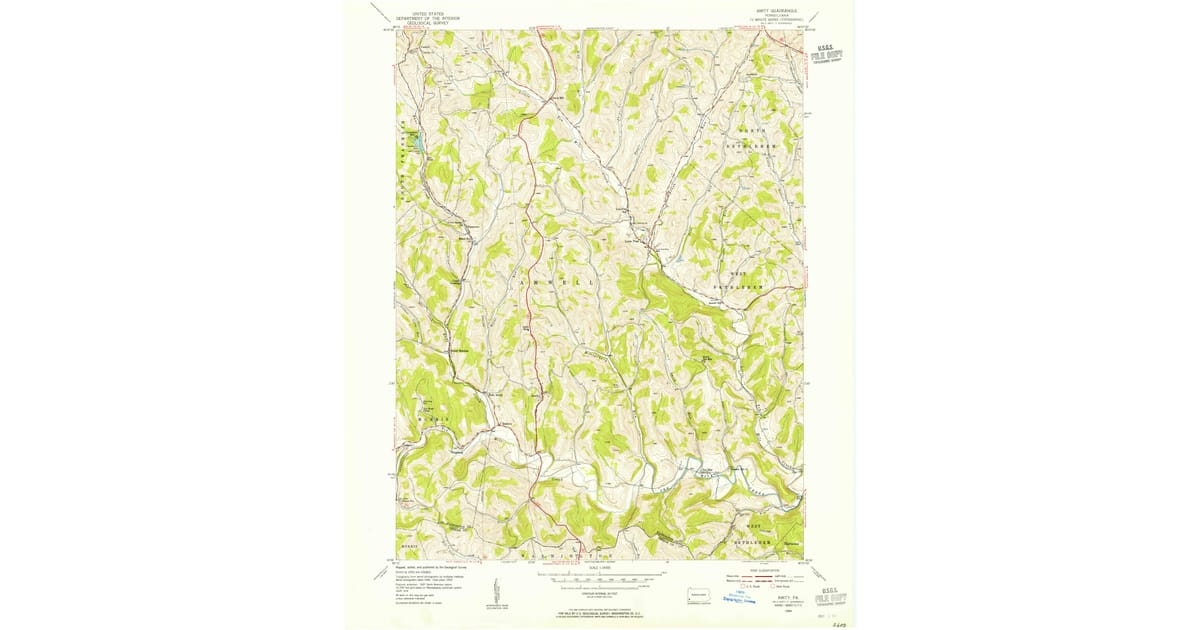 1954 Map of Amity, Washington County, PA — High-Res | Pastmaps
