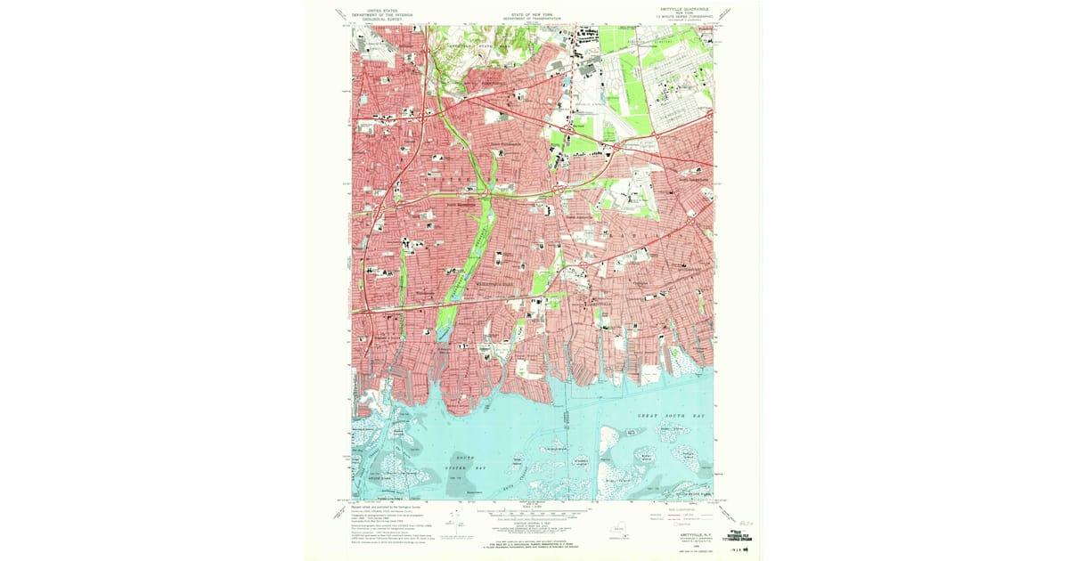 1969 Map of Amityville, NY — High-Res | Pastmaps