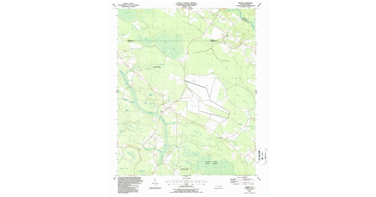 1987 Map of Ammon, Bladen County, NC — High-Res | Pastmaps
