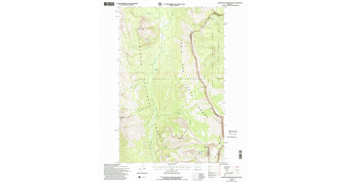 1994 Map of Amphitheatre Mountain, Flathead County, MT — High-Res ...