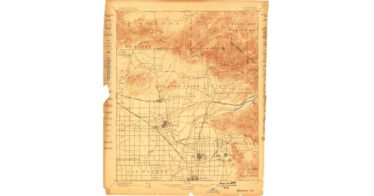 1898 Map of Anaheim, CA — High-Res | Pastmaps