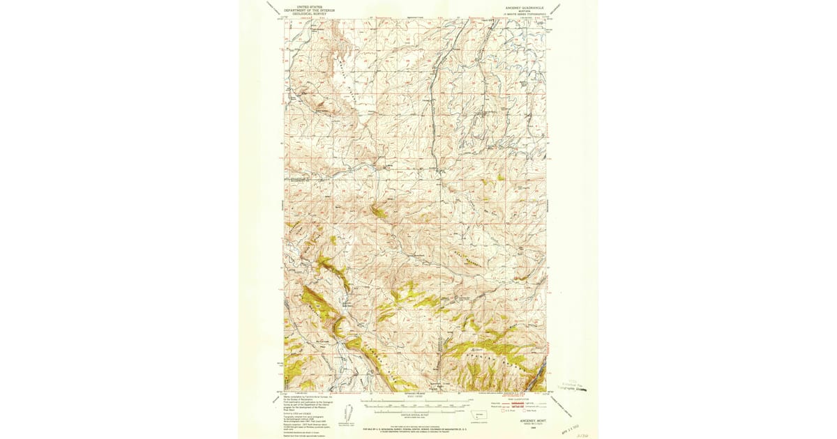 1949 Map of Anceney, Gallatin County, MT — High-Res | Pastmaps