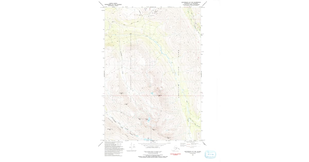 1993 Map of Anchorage A-7 NW, Anchorage Borough, AK — High-Res | Pastmaps