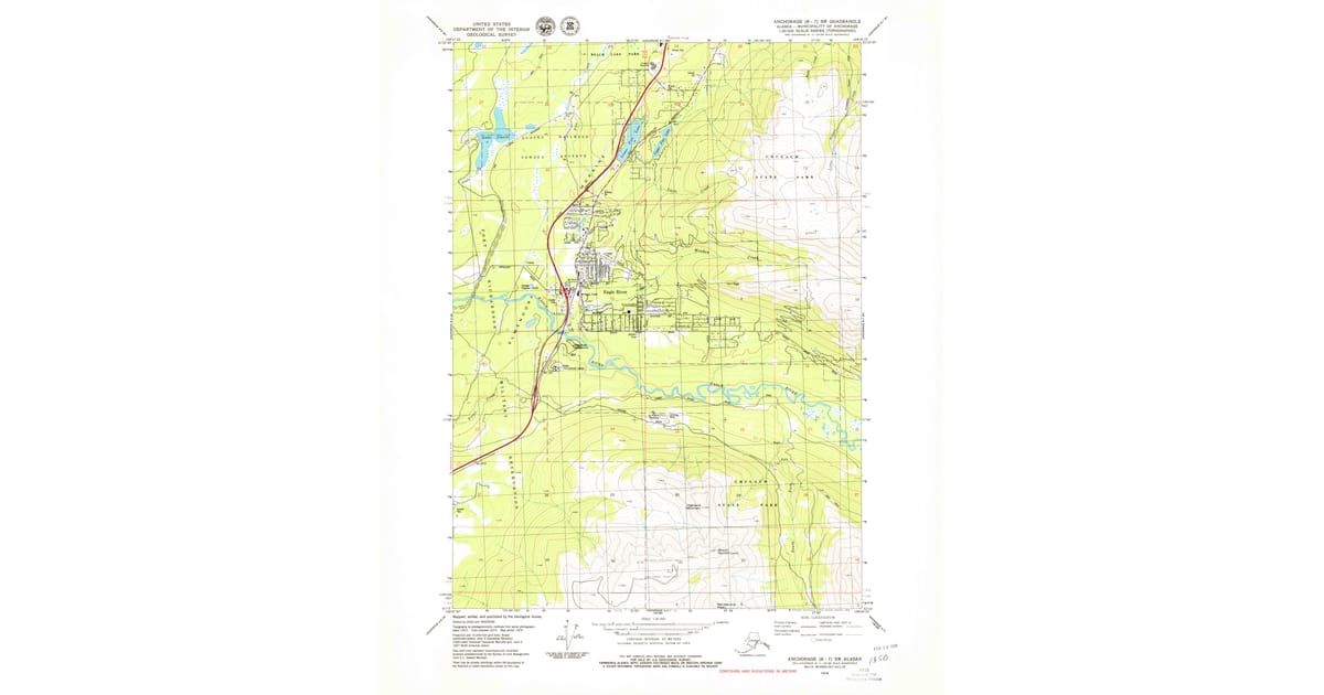 1979 Map of Anchorage B-7 SW, Anchorage Borough, AK — High-Res | Pastmaps
