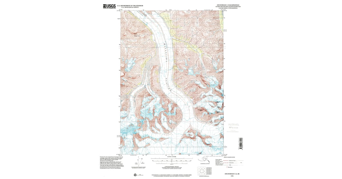 1993 Map of Anchorage C-2, Matanuska-Susitna Borough, AK — High-Res ...
