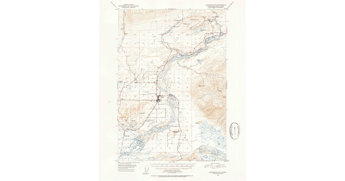 1951 Map of Anchorage C-6, Matanuska-Susitna Borough, AK — High-Res ...