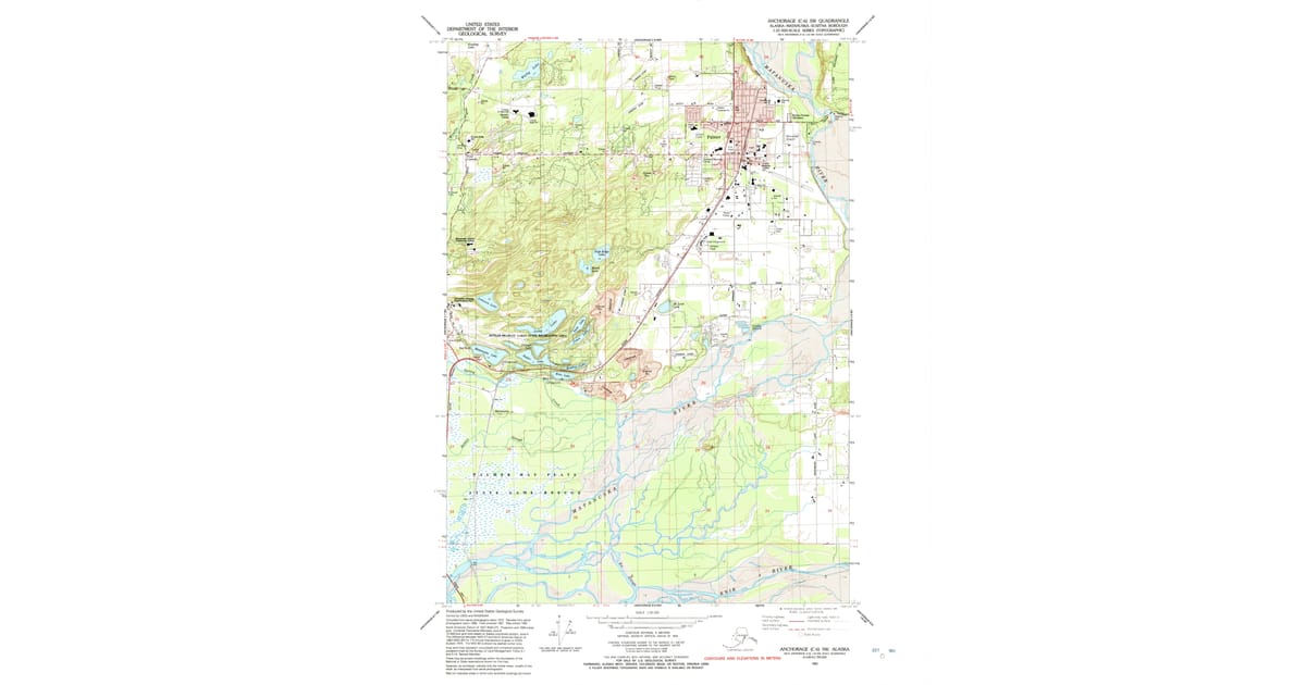1992 Map of Anchorage C-6 SW, Matanuska-Susitna Borough, AK — High-Res ...