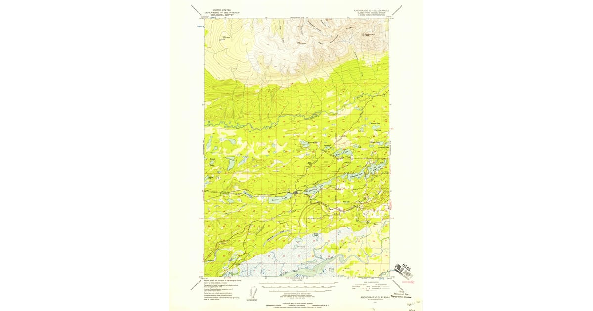 1951 Map of Anchorage C-7, Matanuska-Susitna Borough, AK — High-Res ...