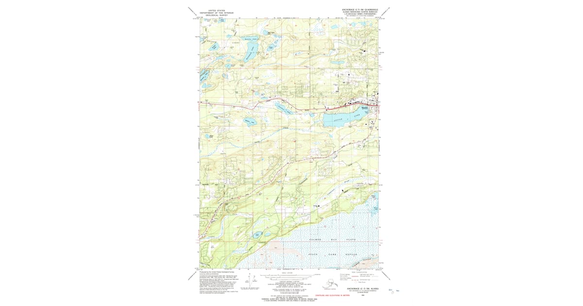 1992 Map of Anchorage C-7 SW, Matanuska-Susitna Borough, AK — High-Res ...