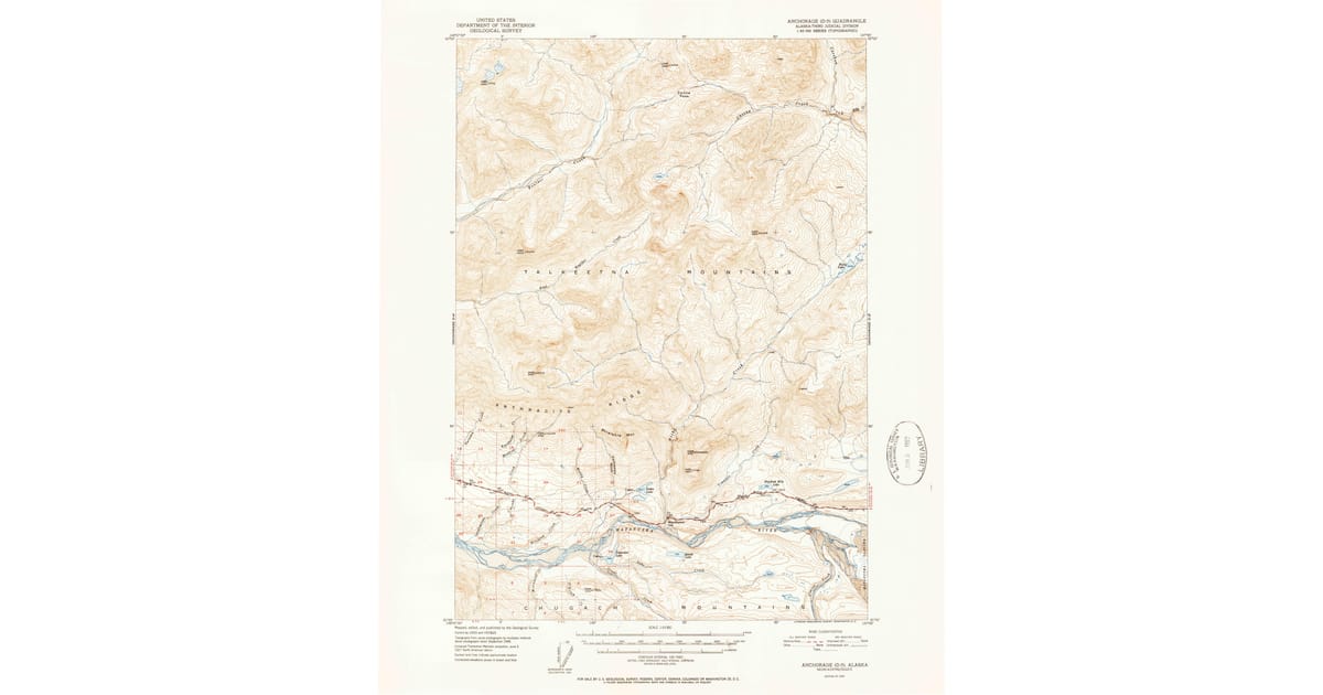 1952 Map of Anchorage D-3, Matanuska-Susitna Borough, AK — High-Res ...