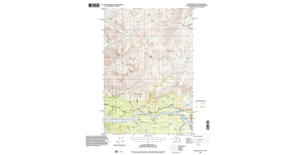 1993 Map of Anchorage D-3, Matanuska-Susitna Borough, AK — High-Res ...