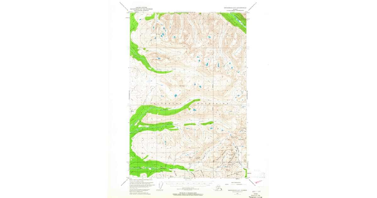 1951 Map of Anchorage D-7, Matanuska-Susitna Borough, AK — High-Res ...