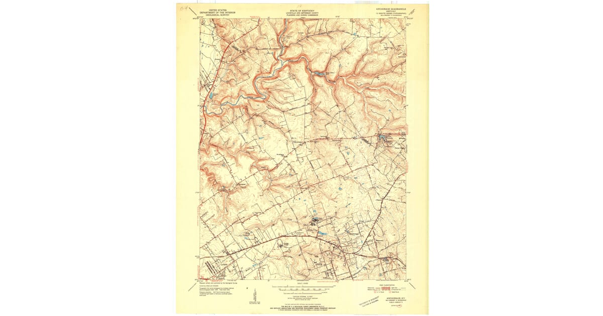 1951 Map of Anchorage, KY — High-Res | Pastmaps