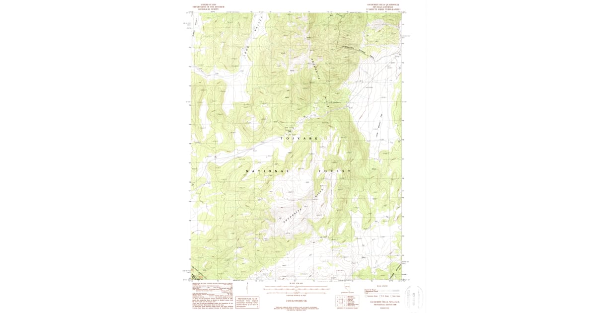 1988 Map of Anchorite Hills, Mineral County, NV — High-Res | Pastmaps