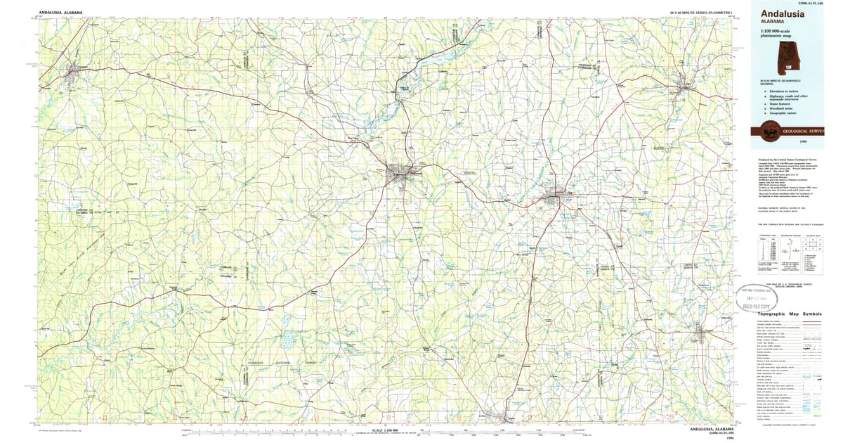 1986 Map of Andalusia, AL — High-Res | Pastmaps 1986 Map of Andalusia, AL — High-Res | Pastmaps