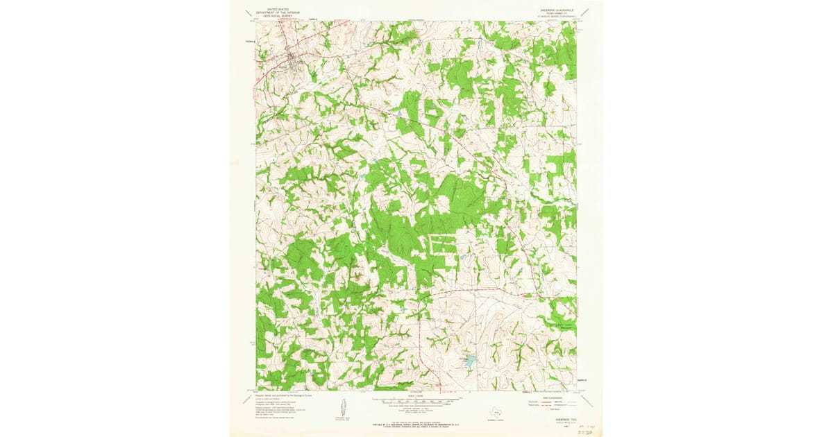 1961 Map of Anderson, TX — High-Res | Pastmaps