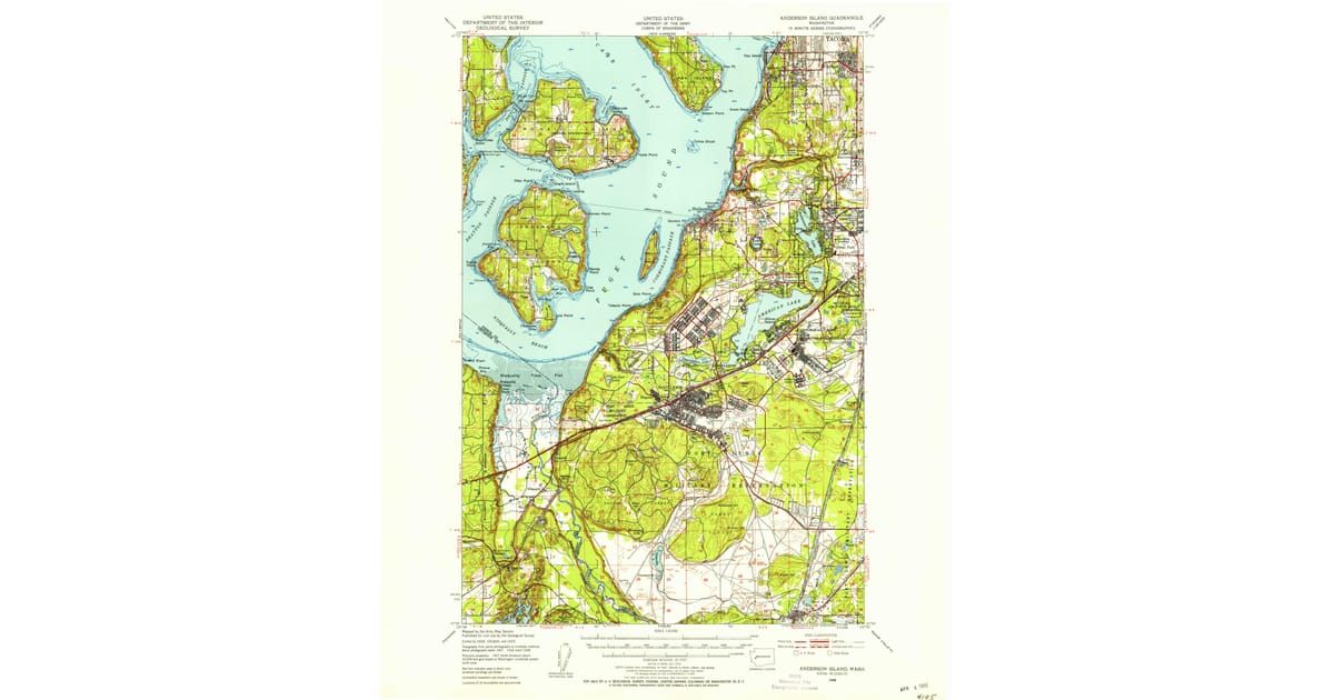 1948 Map of Anderson Island, WA — High-Res | Pastmaps