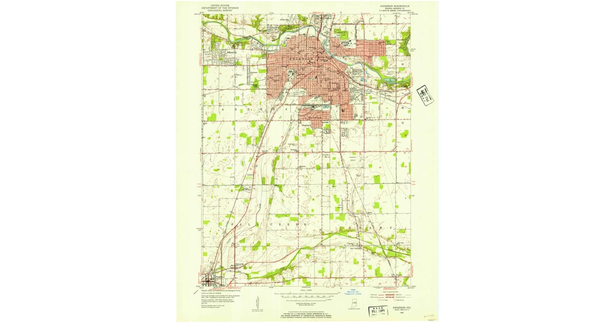 Old Maps of Anderson, IN for Genealogy | Pastmaps