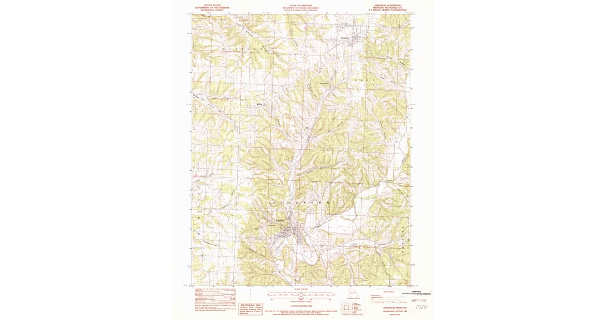 1982 Map of Anderson, MO — High-Res | Pastmaps