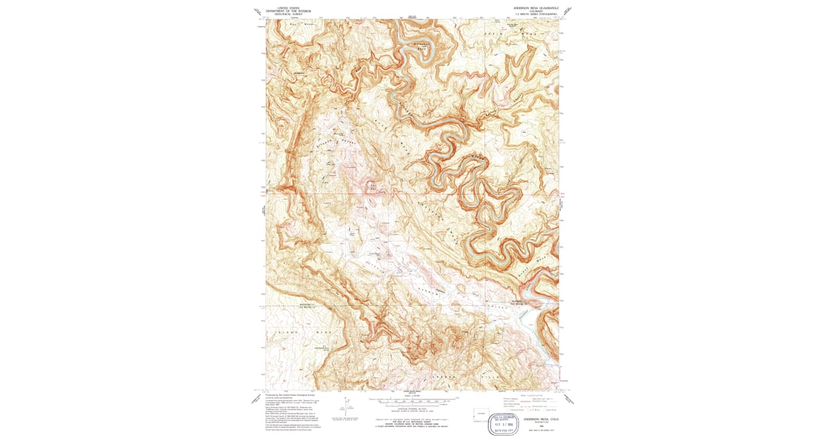 1994 Map of Anderson Mesa, Montrose County, CO — High-Res | Pastmaps