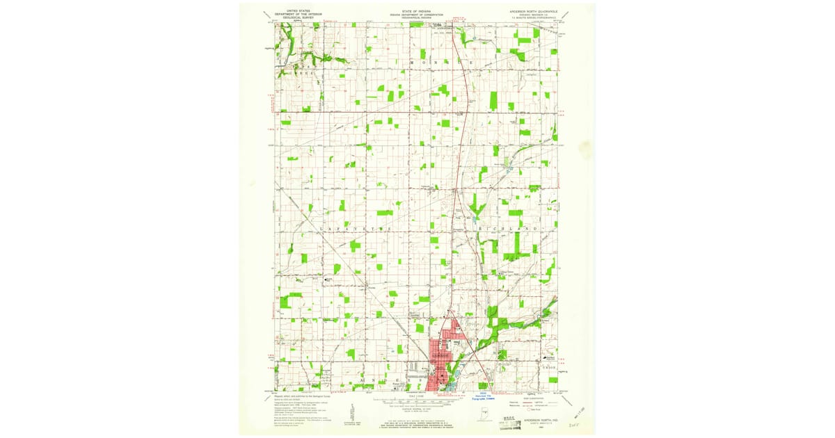 1960 Map of Anderson North, Madison County, IN — High-Res | Pastmaps