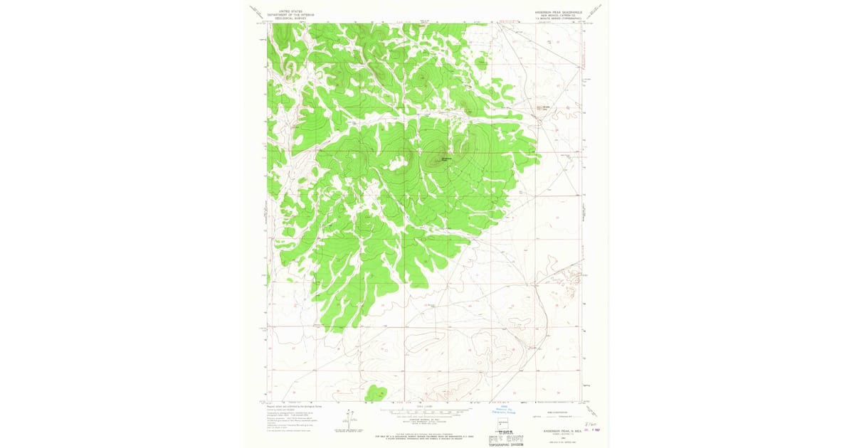 1963 Map of Anderson Peak, Catron County, NM — High-Res | Pastmaps