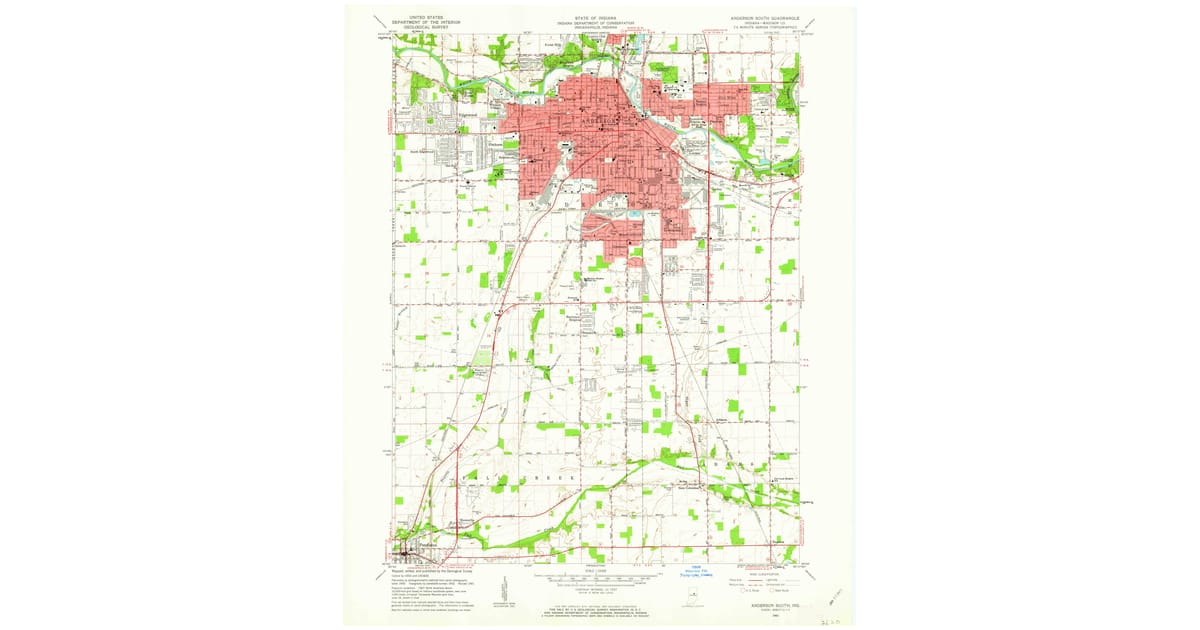 1961 Map of Anderson South, Madison County, IN — High-Res | Pastmaps