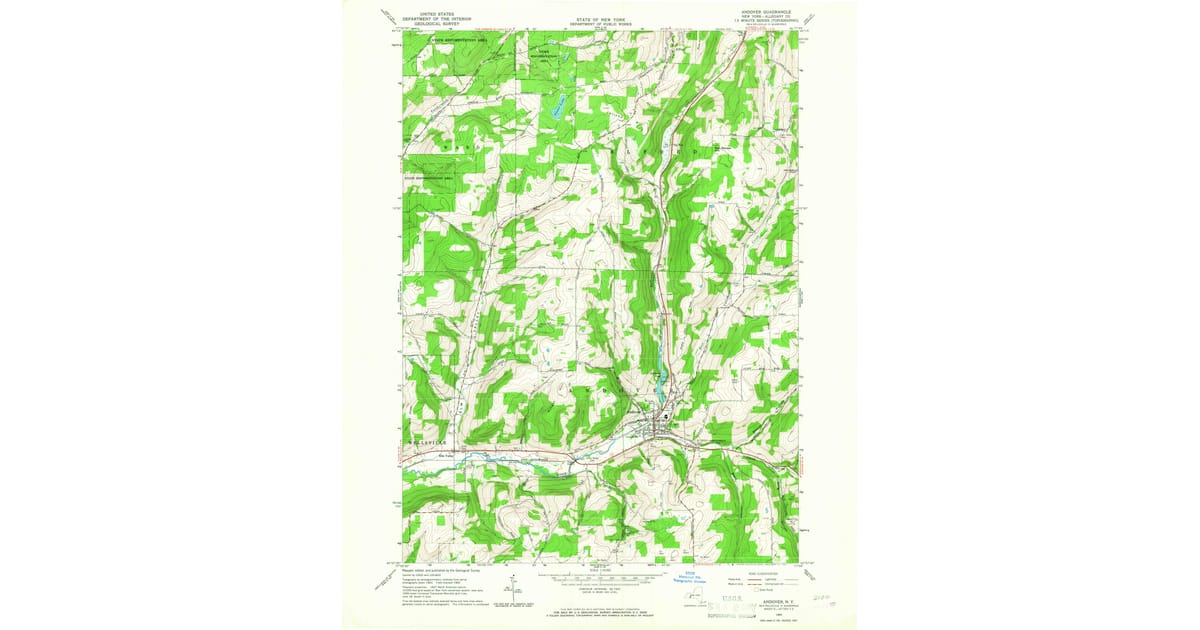 1965 Map of Andover, Allegany County, NY — High-Res | Pastmaps