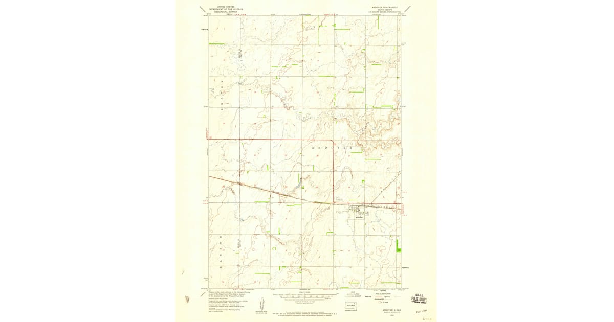 1958 Map of Andover, SD — High-Res | Pastmaps