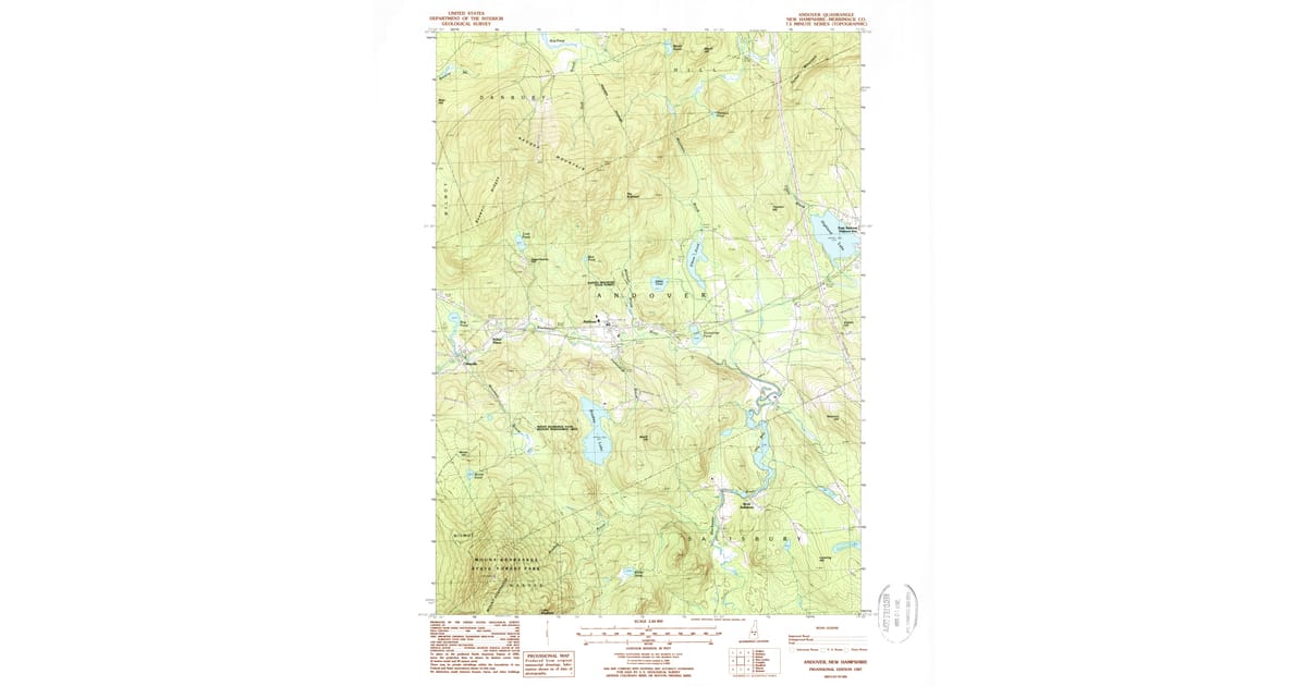 1987 Map of Andover, Merrimack County, NH — High-Res | Pastmaps