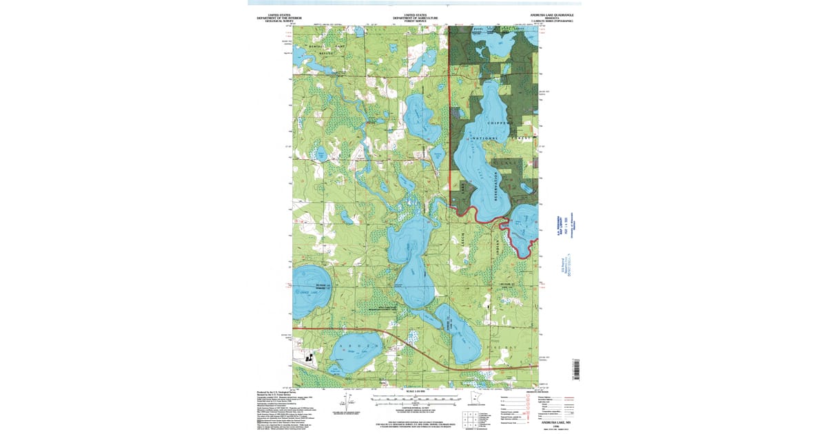 1996 Map of Andrusia Lake, Beltrami County, MN — High-Res | Pastmaps