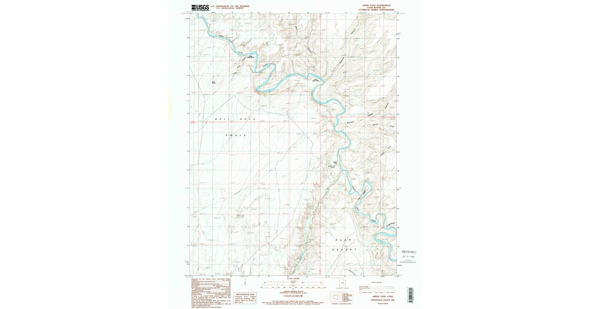 1986 Map of Angel Cove, Wayne County, UT — High-Res | Pastmaps