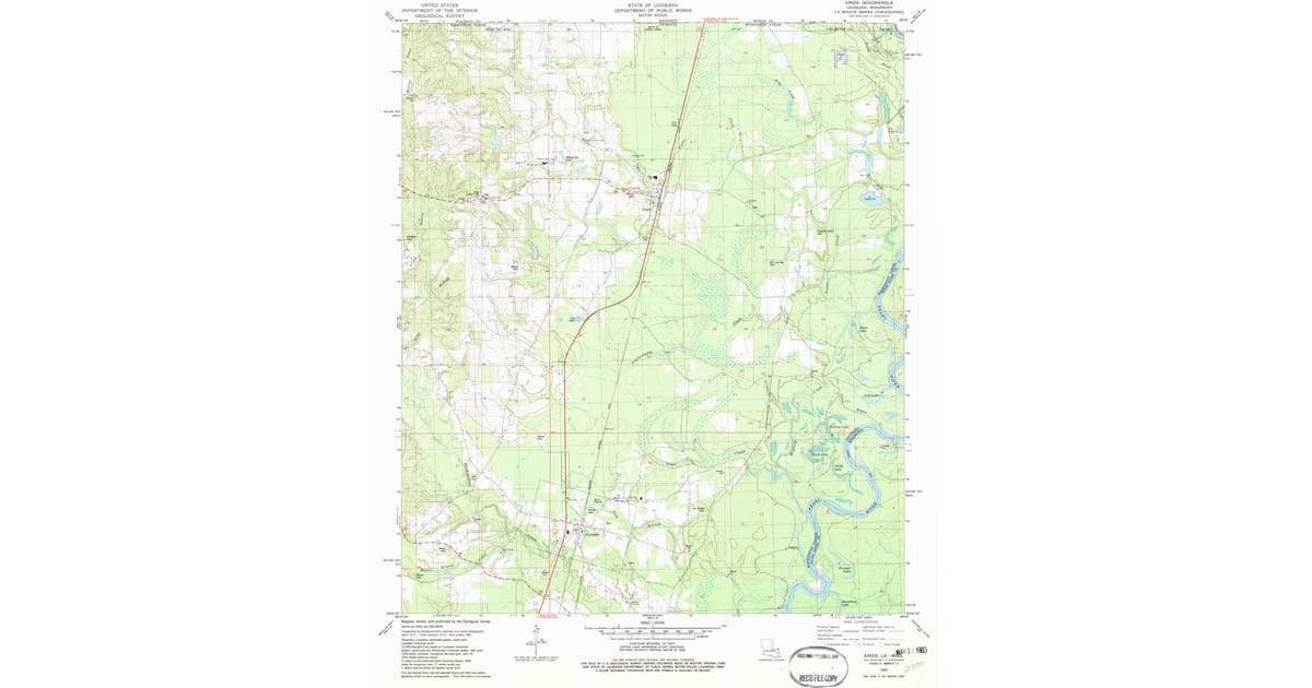 1980s Maps of Angie, LA | Pastmaps