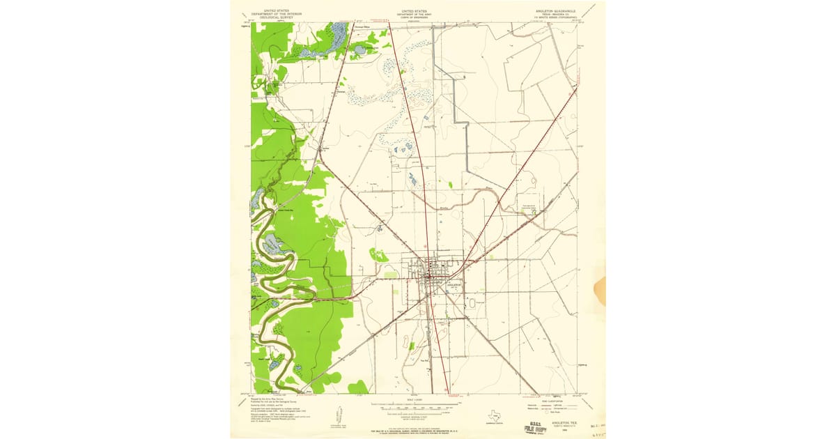 1943 Map of Angleton, TX — High-Res | Pastmaps