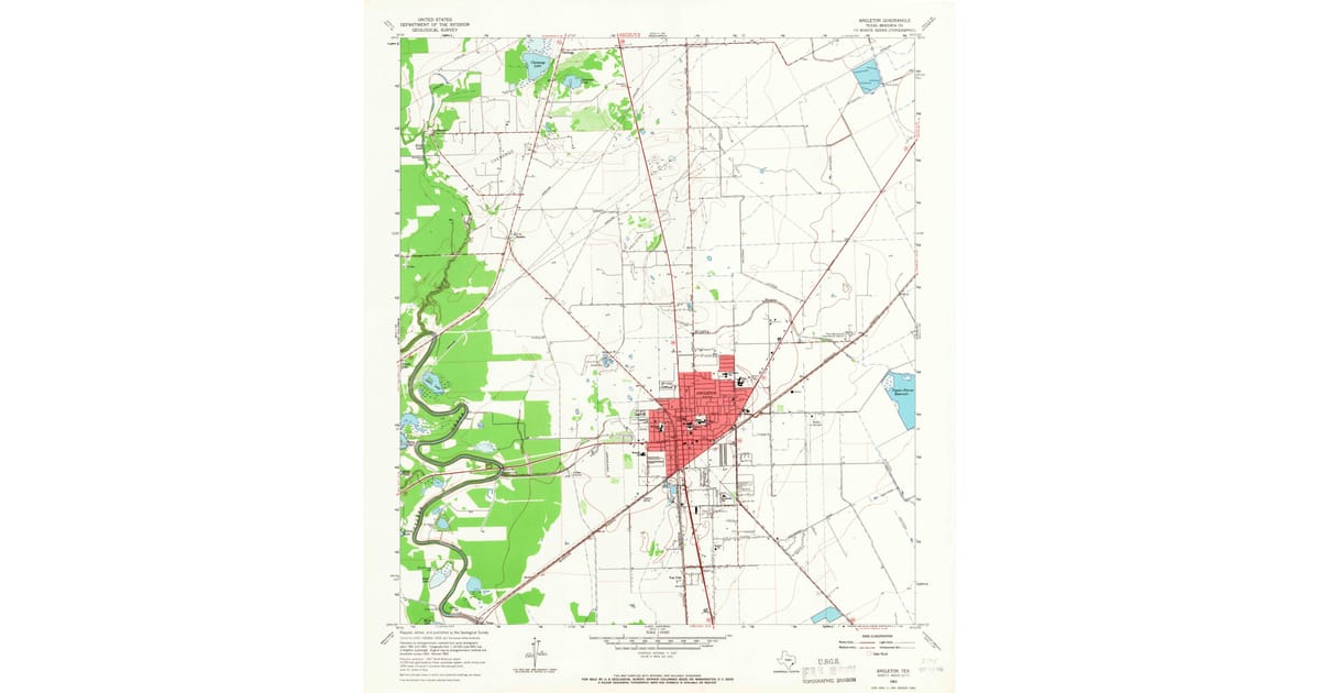 1963 Map of Angleton, TX — High-Res | Pastmaps