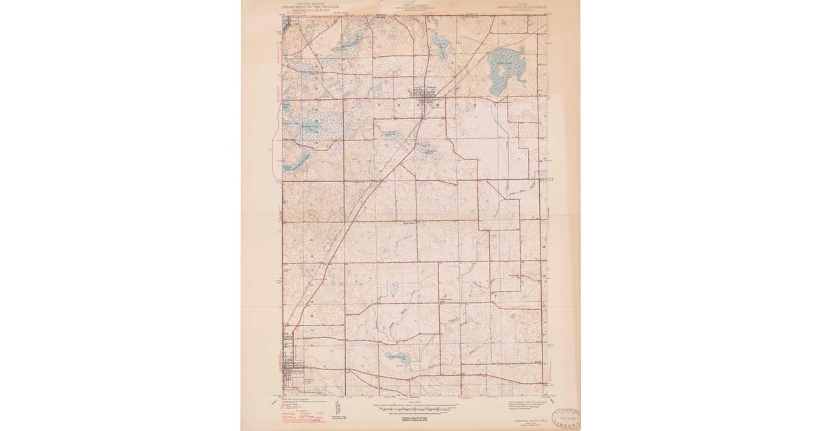 1947 Map of Angola East, Steuben County, IN — High-Res | Pastmaps