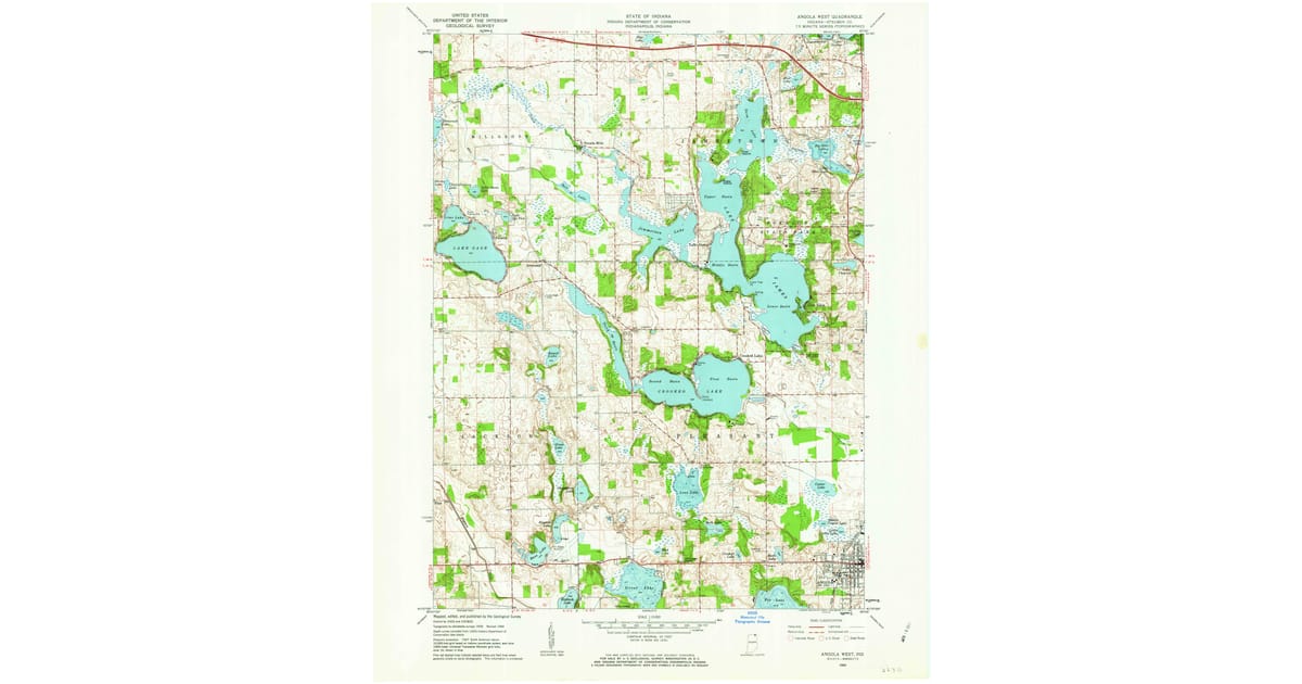 1960 Map of Angola West, Steuben County, IN — High-Res | Pastmaps