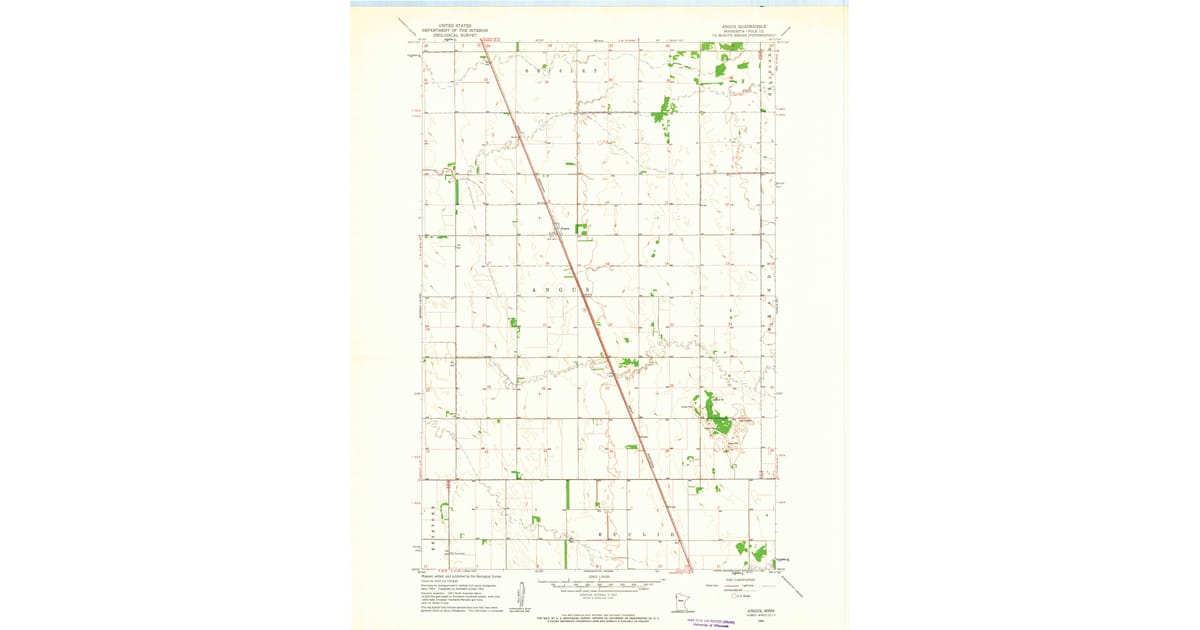 1961 Map of Angus, Polk County, MN — High-Res | Pastmaps