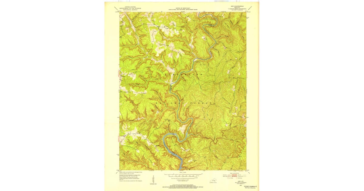 1952 Map of Ano, Laurel County, KY — High-Res | Pastmaps
