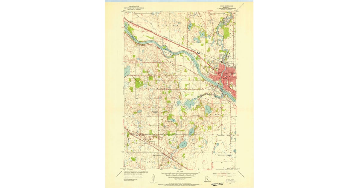 1955 Map of Anoka, MN — High-Res | Pastmaps