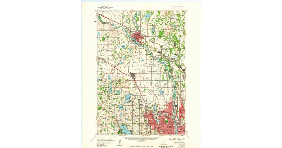1955 Map of Anoka, MN — High-Res | Pastmaps