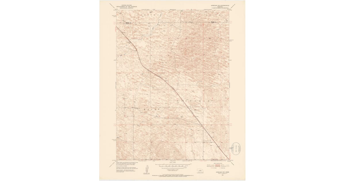 1951 Map of Anselmo NW, Custer County, NE — High-Res | Pastmaps