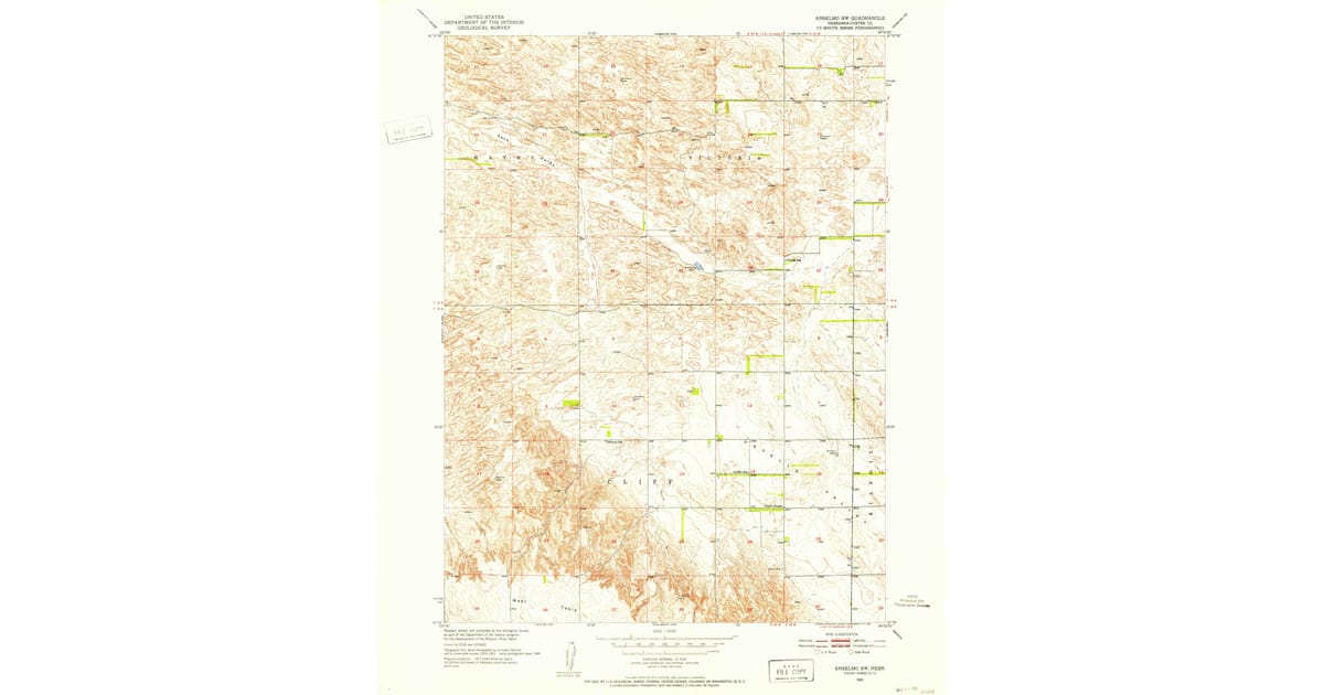 1951 Map of Anselmo SW, Custer County, NE — High-Res | Pastmaps