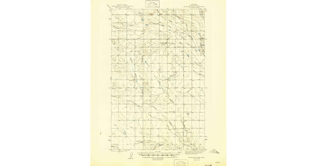 1943 Map of Antelope Coulee, Toole County, MT — High-Res | Pastmaps