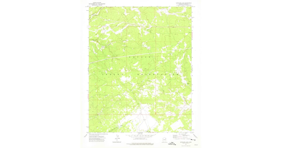1971 Map of Antelope Lake, Apache County, AZ — High-Res | Pastmaps