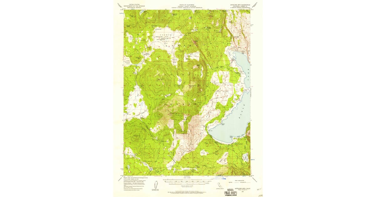 1956 Map of Antelope Mtn, Lassen County, CA — High-Res | Pastmaps