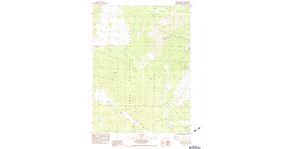 1983 Map of Antelope Mtn, Lassen County, CA — High-Res | Pastmaps