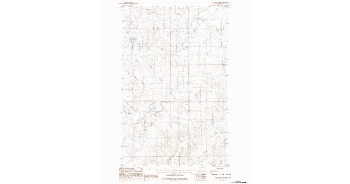 1984 Map of Antelope Pass, Valley County, MT — High-Res | Pastmaps